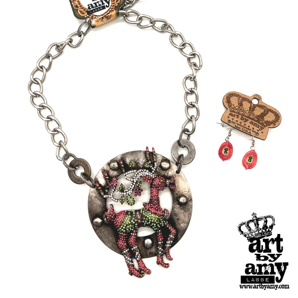 Pink Reindeer - Art by Amy Labbe