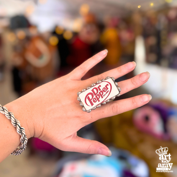 Dr Pepper Domino Ring - Art by Amy Labbe